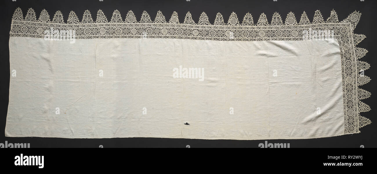 Needlepoint Lace (Reticella) Top of Linen Sheet, 17th century. Italy ...
