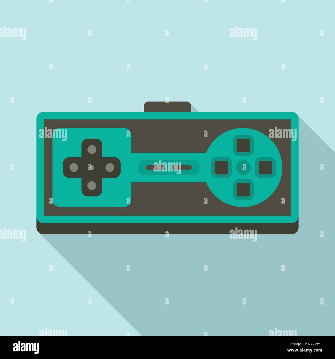 Retro gamepad icon. Flat illustration of retro gamepad vector icon for ...