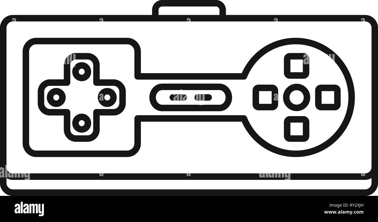 Retro game controller icon. Outline retro game controller vector icon ...