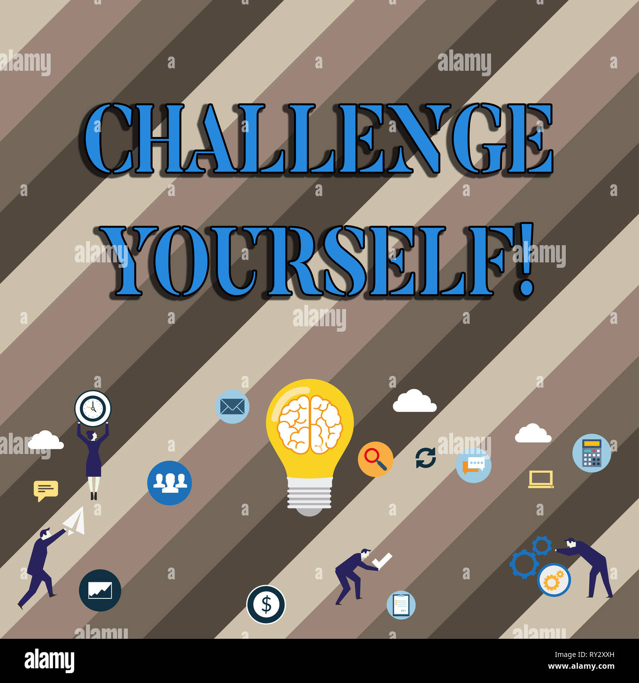 Conceptual hand writing showing Challenge Yourself. Concept meaning ...