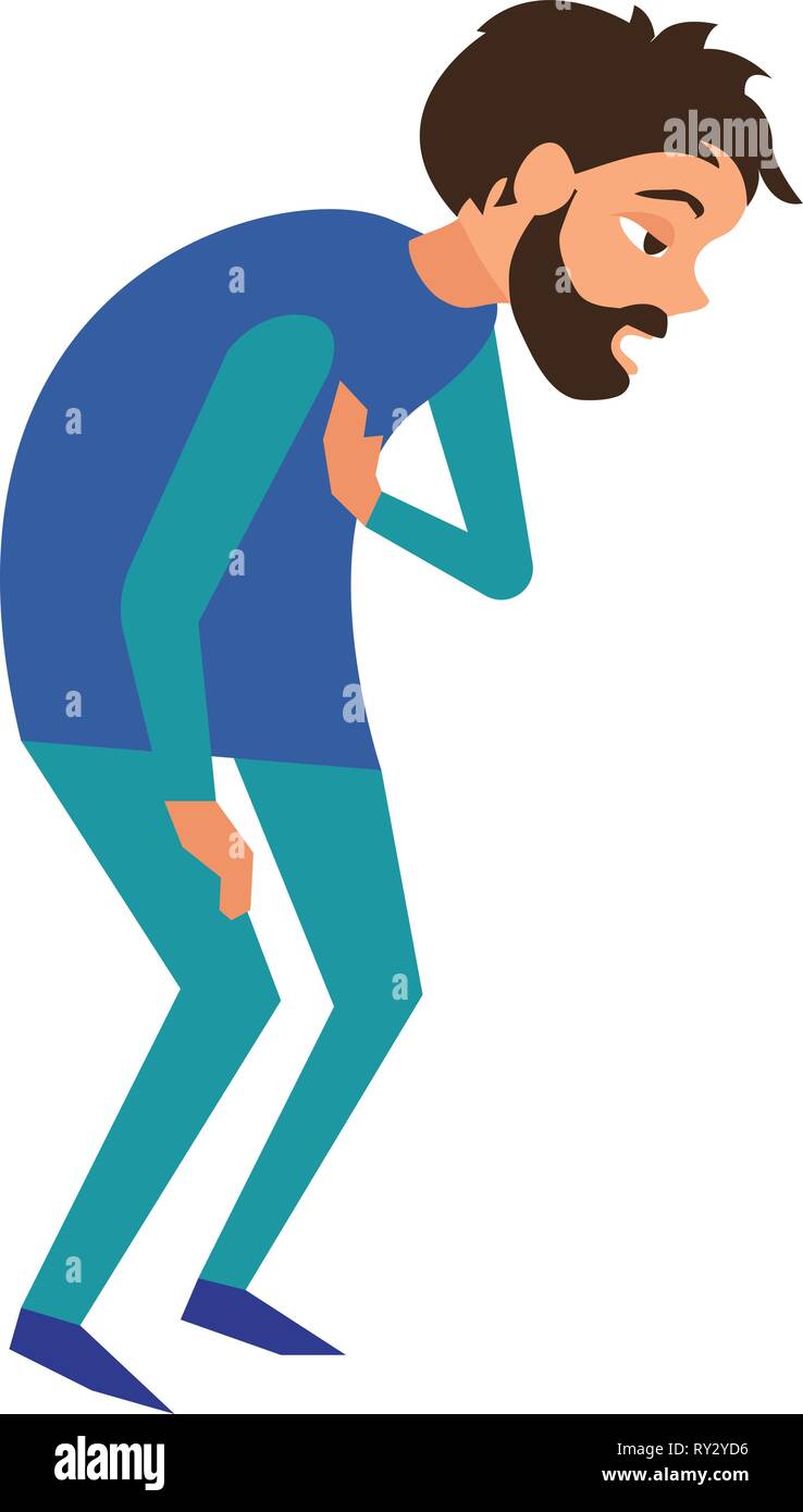 Fatigue ill man icon. Cartoon of fatigue ill man vector icon for web ...