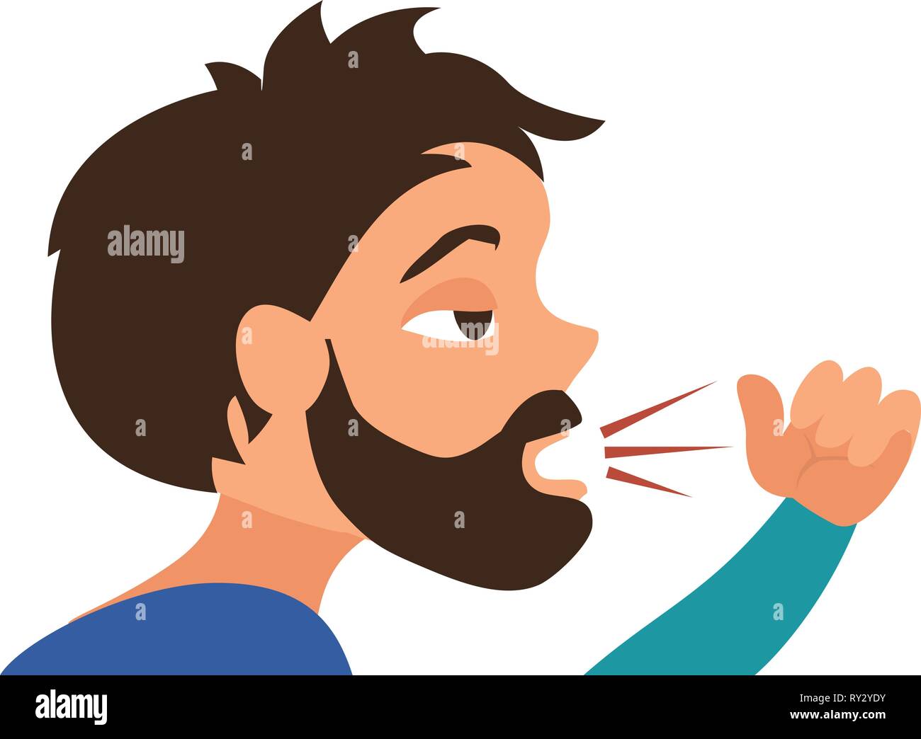 Boy cough cartoon illustration hi-res stock photography and images - Alamy