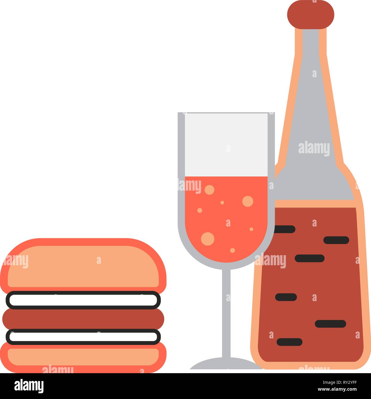 Fast food alcohol icon. Cartoon of fast food alcohol vector icon for ...