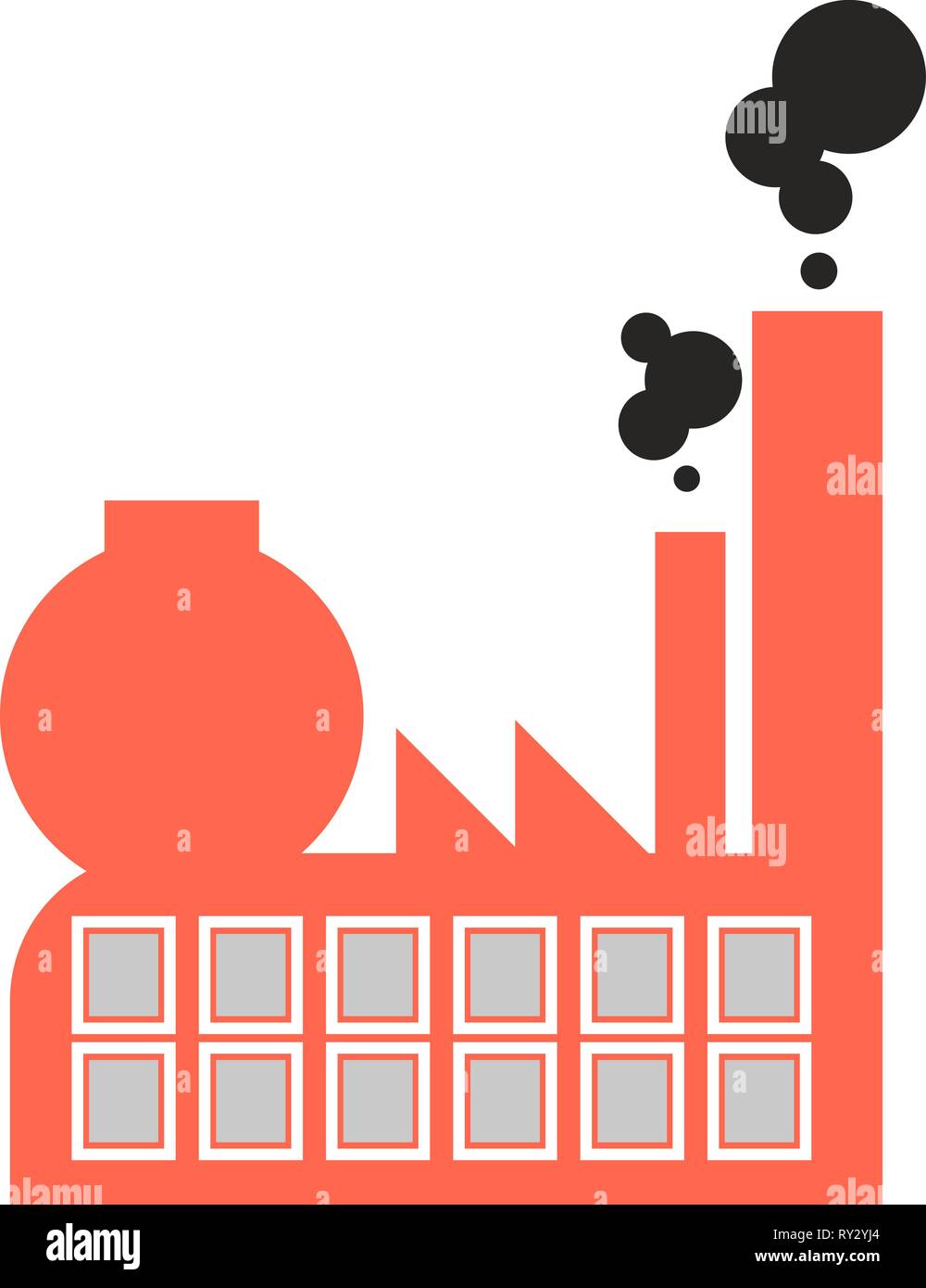 Polluted air factory icon. Cartoon of polluted air factory vector icon ...