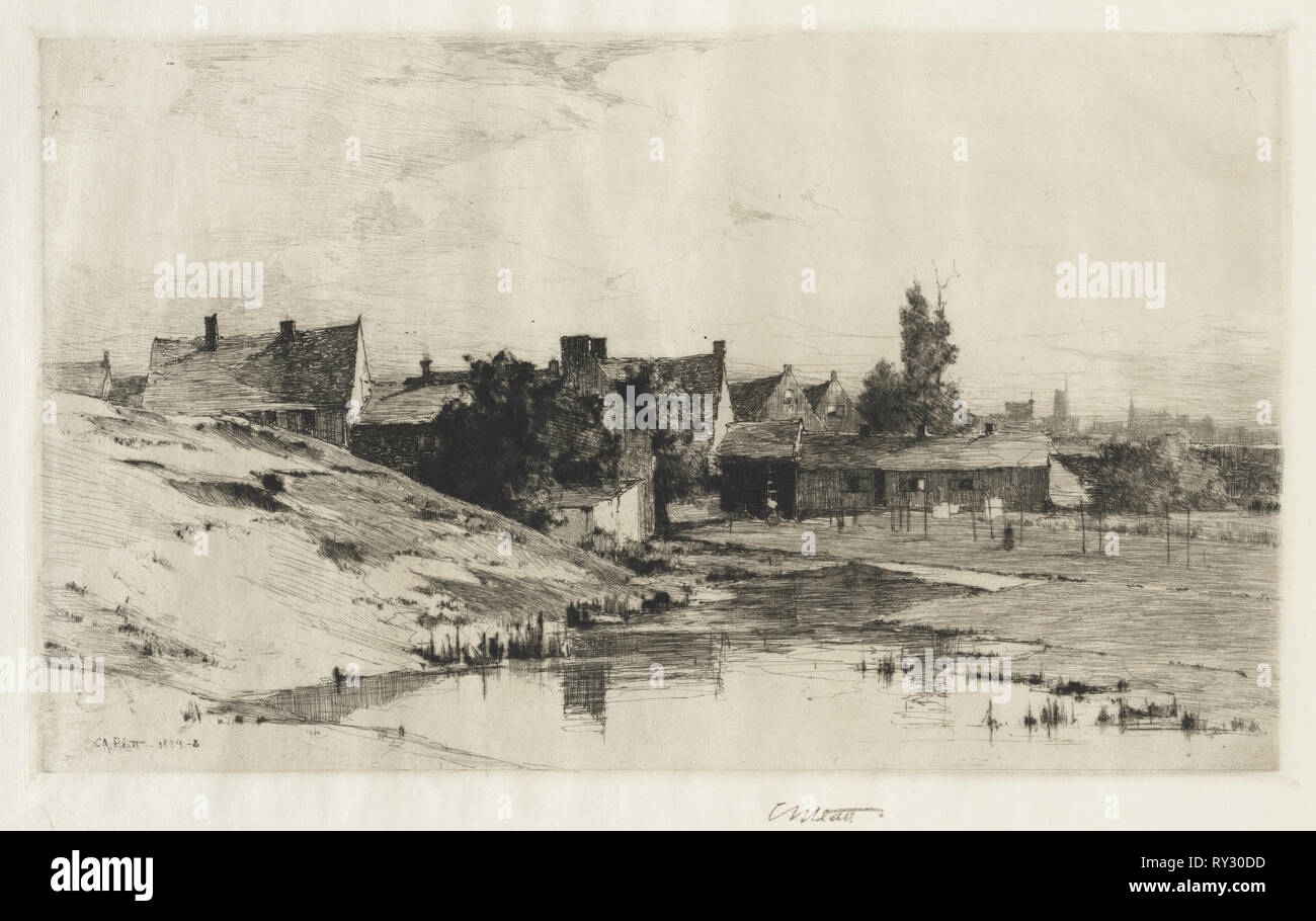 Old Houses near Bruges, 1884-1888. Charles Adams Platt (American, 1861 ...