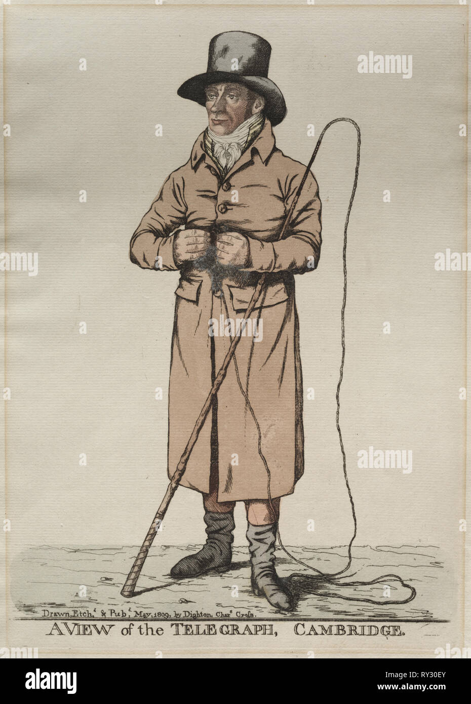 A View of the Telegraph, Cambridge, 1809. Richard Dighton (British ...