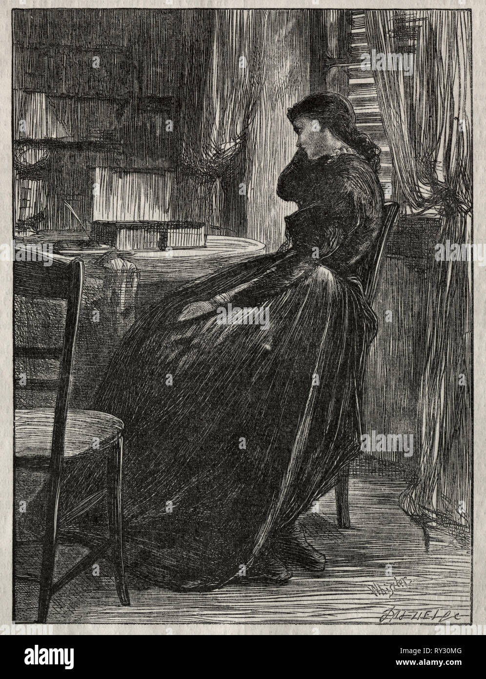 The Trial Sermon: Joanna Douglas at Her Desk, 1862. James McNeill ...