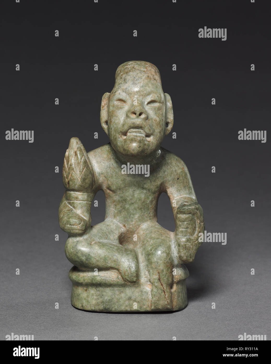Seated Figure, c. 900-300 BC. Mexico, Olmec, 1200-300 BC. Albitite ...