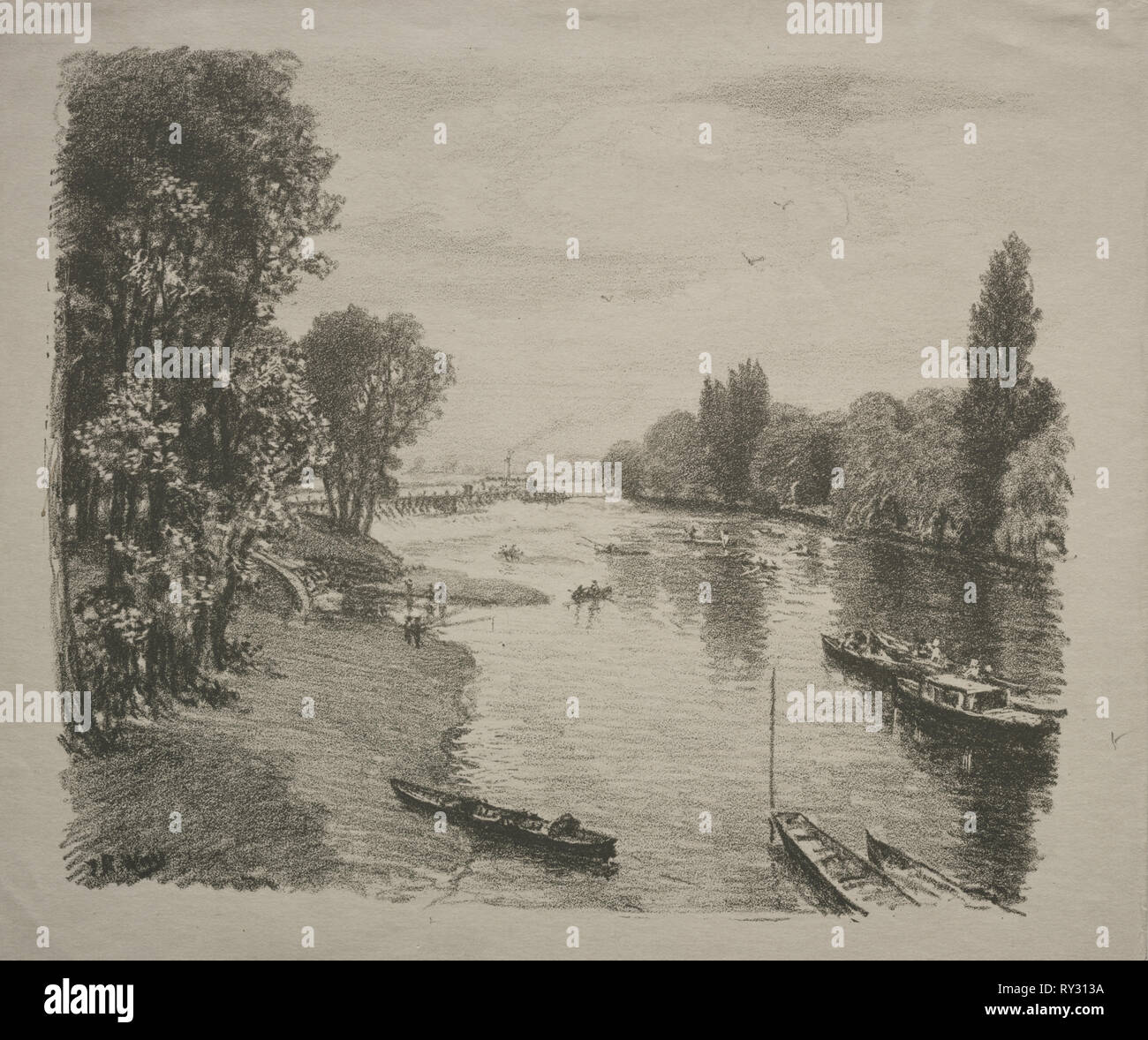 The Thames. Thomas Robert Way (British, 1861-1913). Lithograph Stock ...