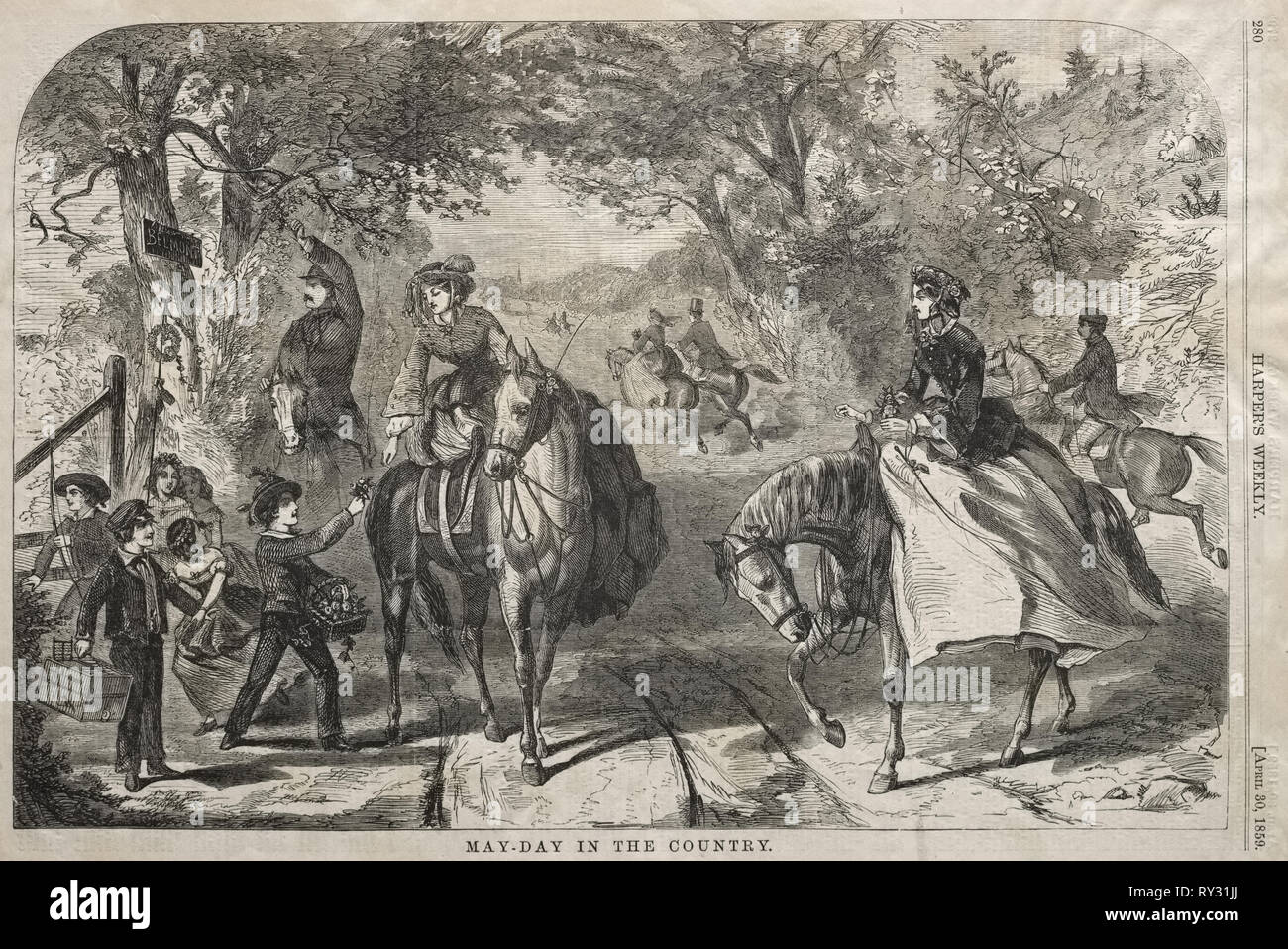 May Day in the Country, 1859. Winslow Homer (American, 1836-1910). Wood ...