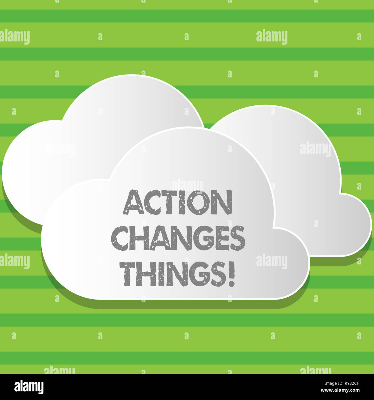 Writing note showing Action Changes Things. Business concept for ...