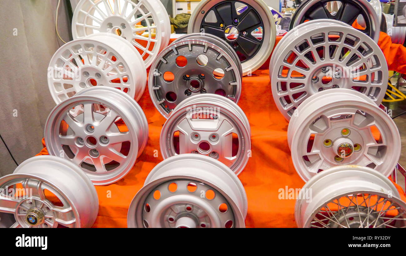 The new ring tires on the showroom being displayed inside in Italy ...