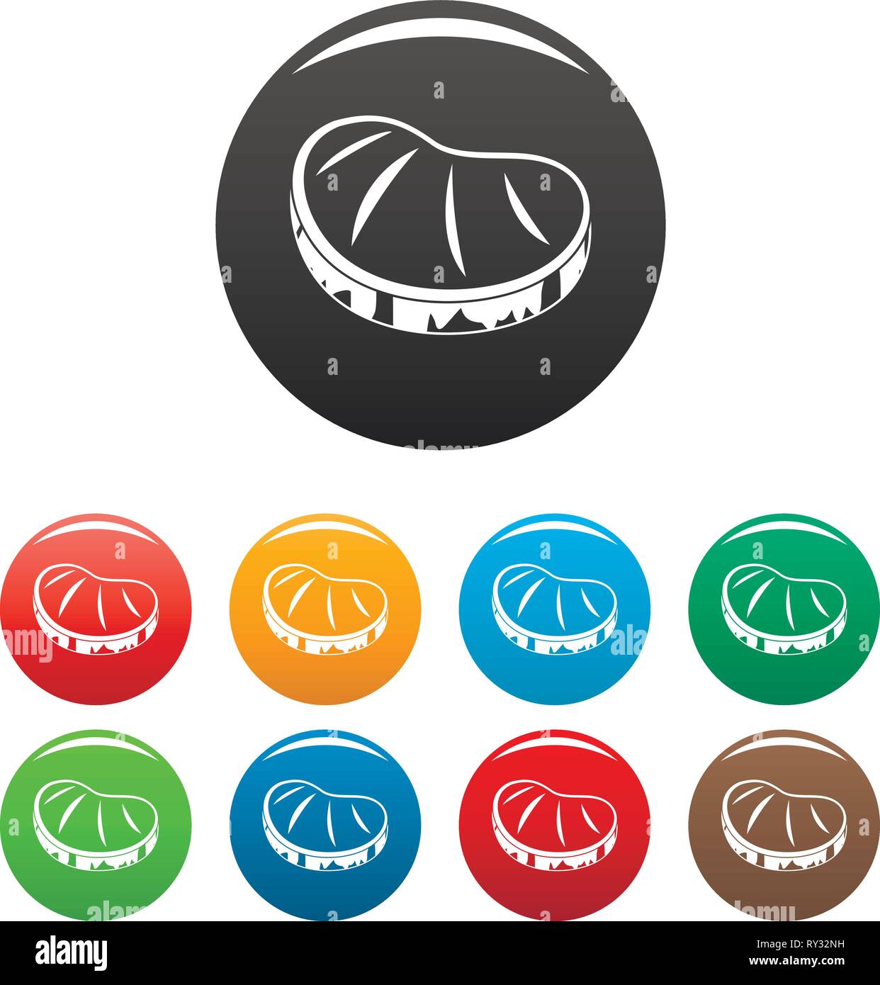 Steak icons set 9 color vector isolated on white for any design Stock ...