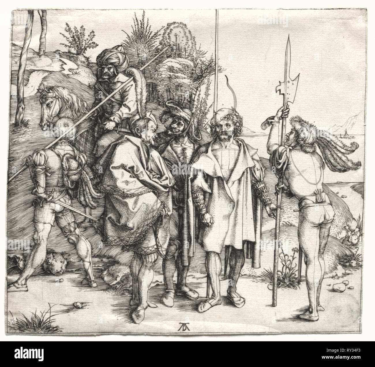 Five Soldiers and a Turk on Horseback, probably 1496. Albrecht Dürer ...
