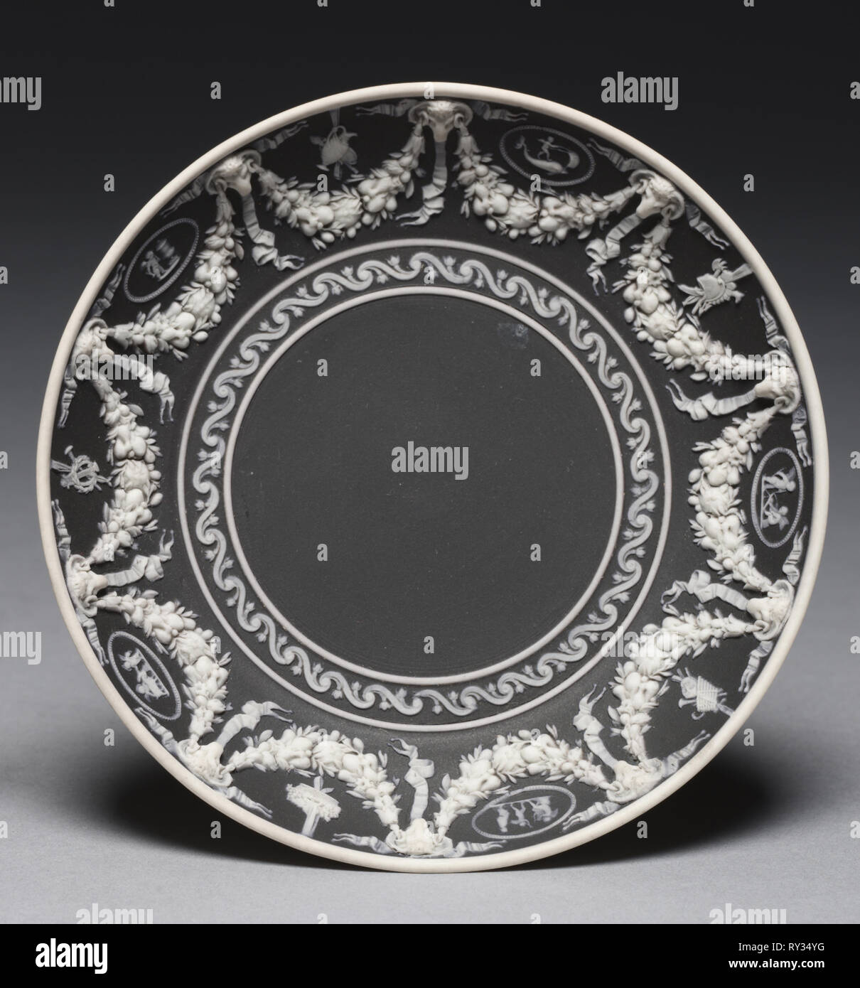 Saucer, c. 1790. Wedgwood Factory (British). Jasper ware with relief ...