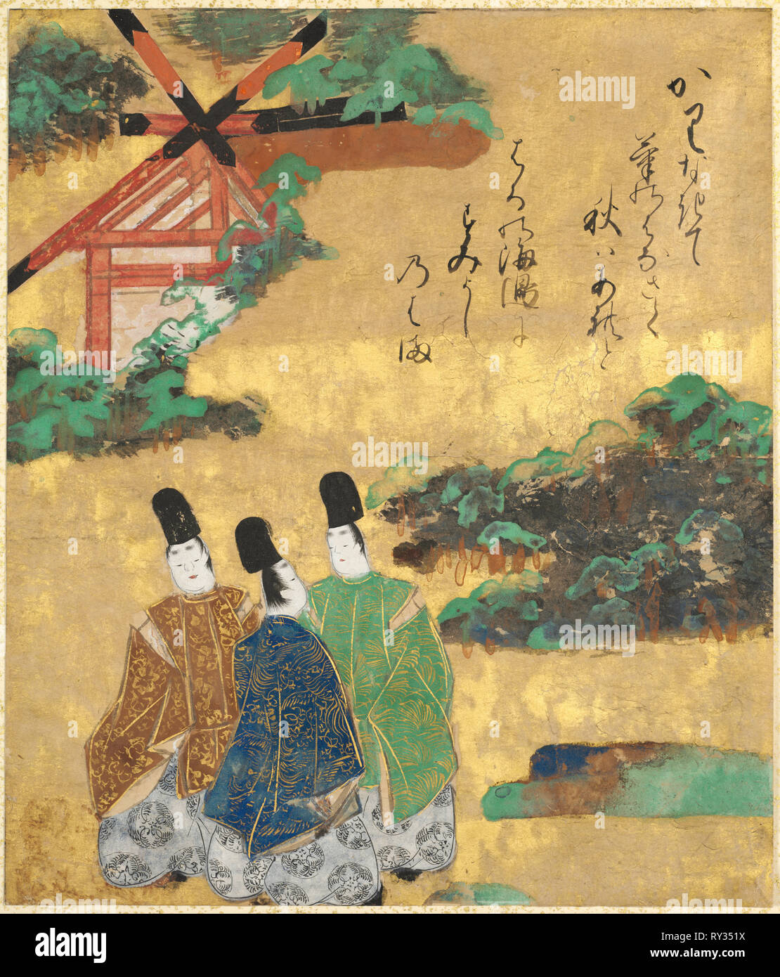 The Beach at Sumiyoshi from the "Tales of Ise" ("Ise Monogatari"), 1600 ...