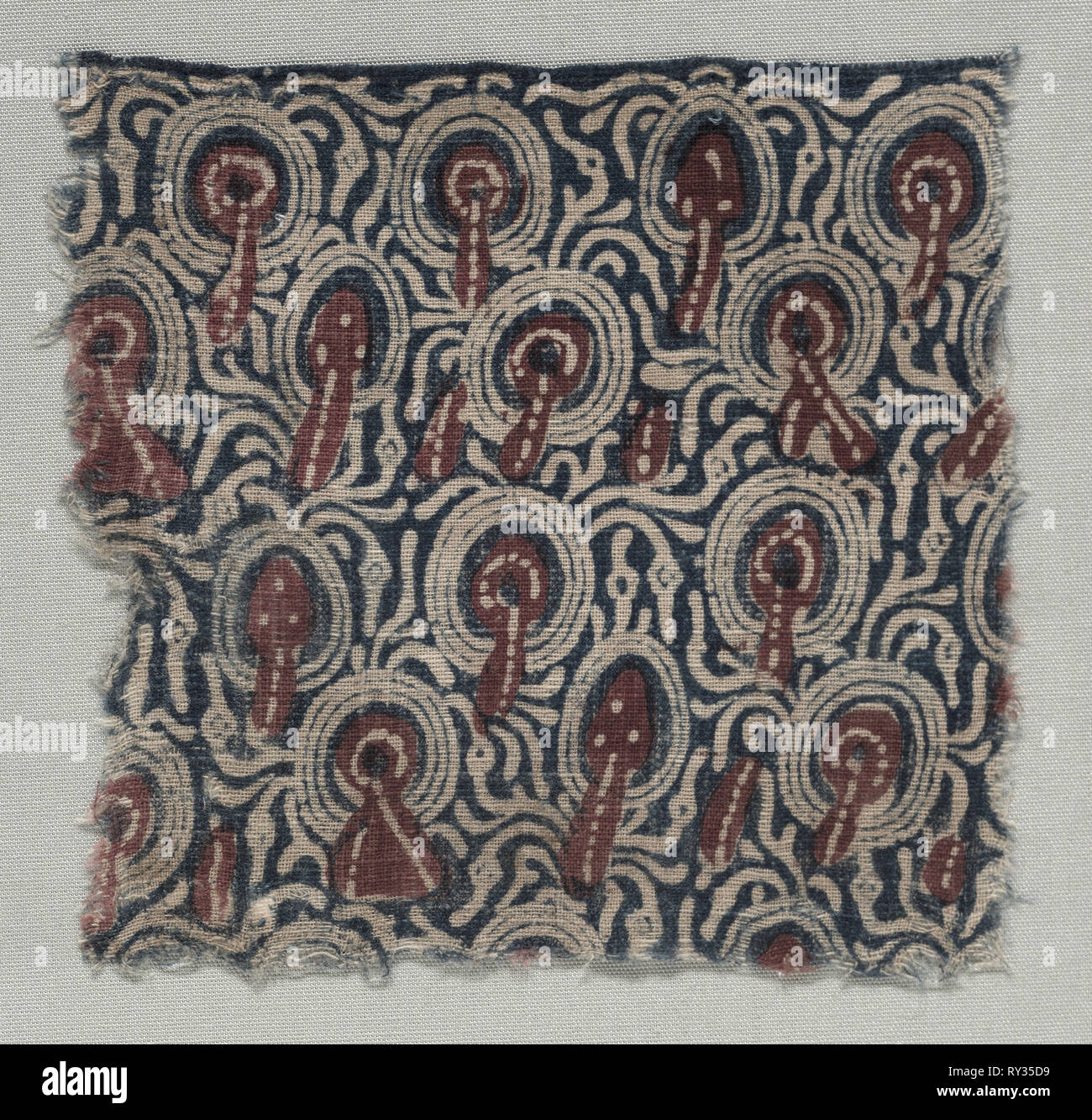 Fragment, 1400s (?). India, 15th century (?). Drawn resist, painted ...