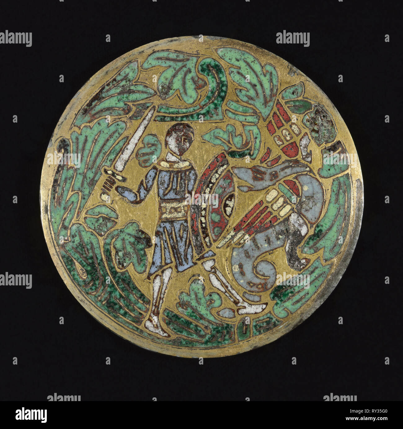 Warrior Fighting a Dragon, c. 1170-1180. Anglo-Norman, England or ...