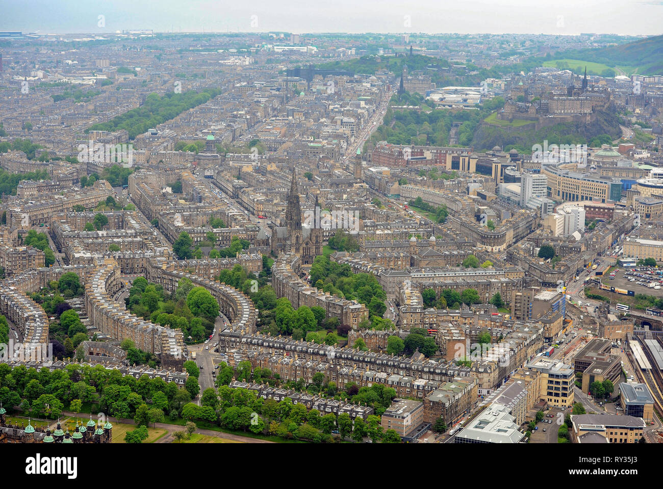 Aerial view of St Mary's Cathedral and the west end of Edinburgh's New ...