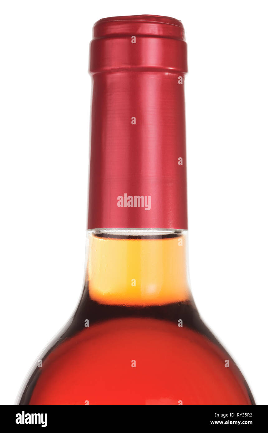 Neck of wine bottle isolated on white Stock Photo - Alamy