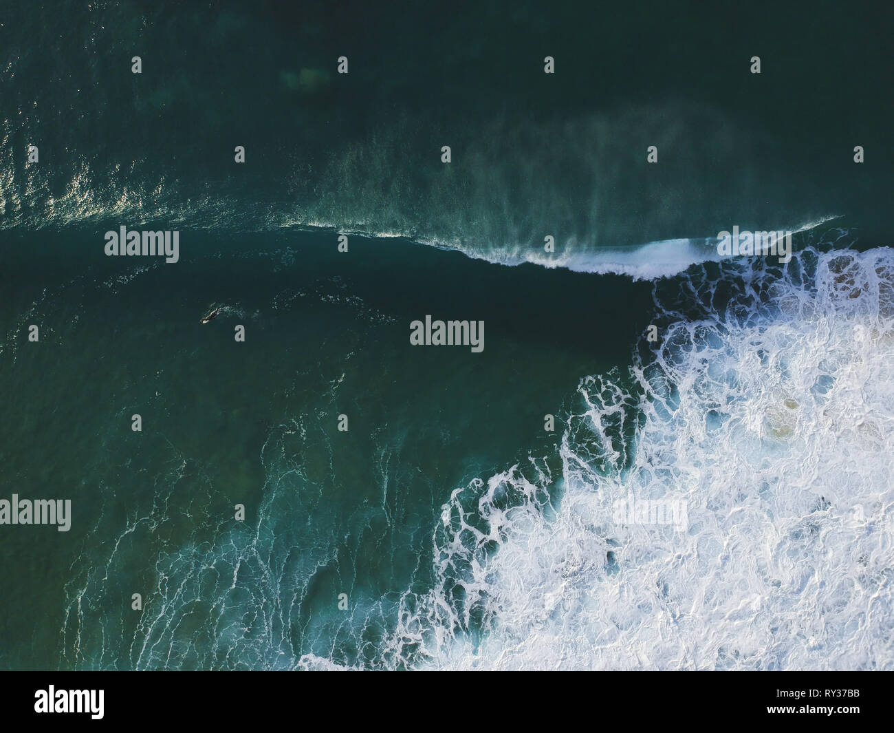 Aerial view of huge ocean wave. Drone Photo Stock Photo - Alamy