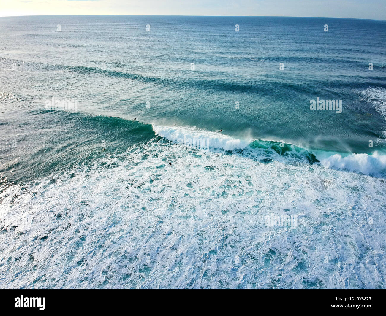 Aerial view of huge ocean wave. Drone Photo Stock Photo - Alamy