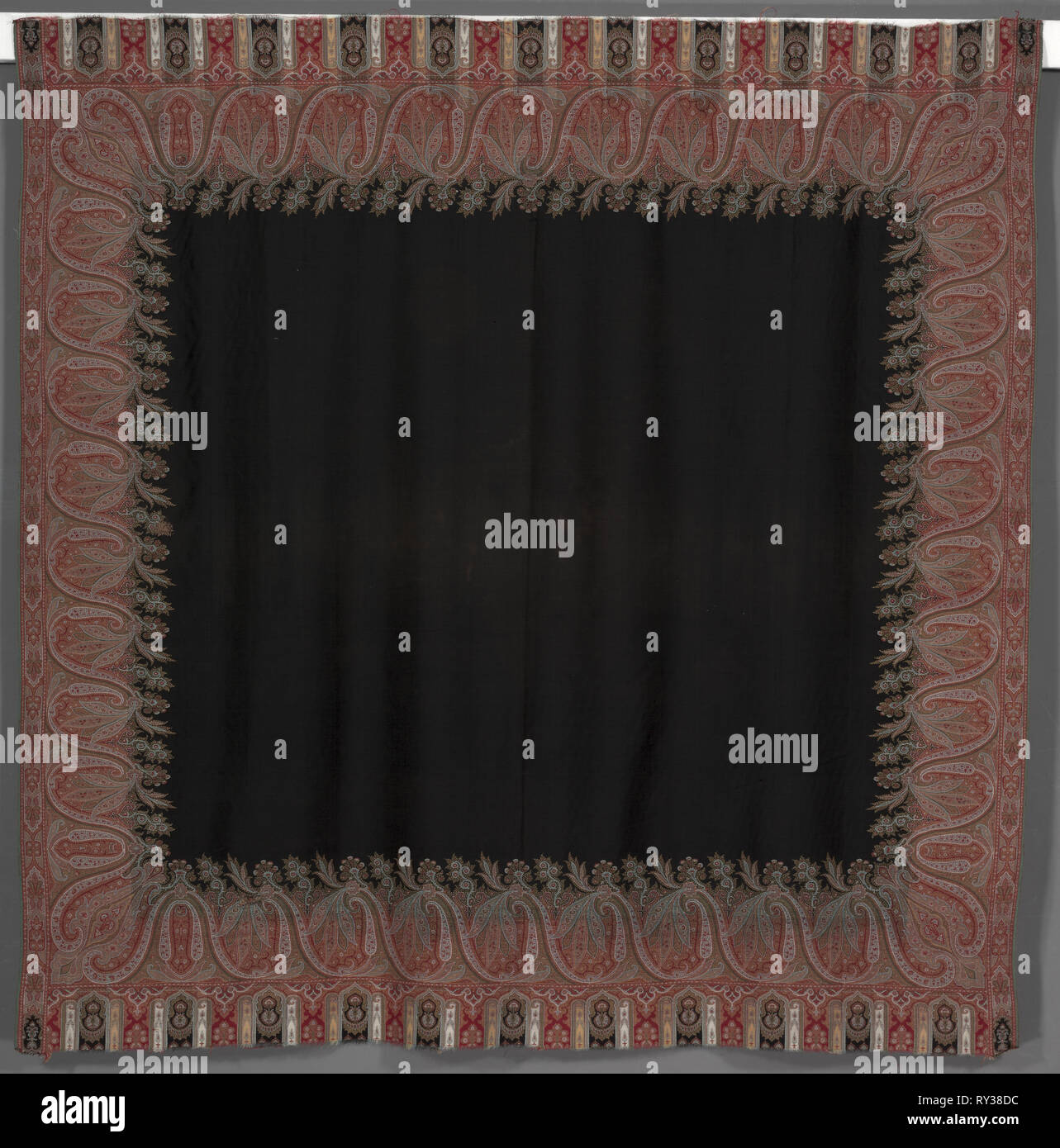 Square Shawl, c. 1870s. England, Norwich or France, Nimes, 19th century ...