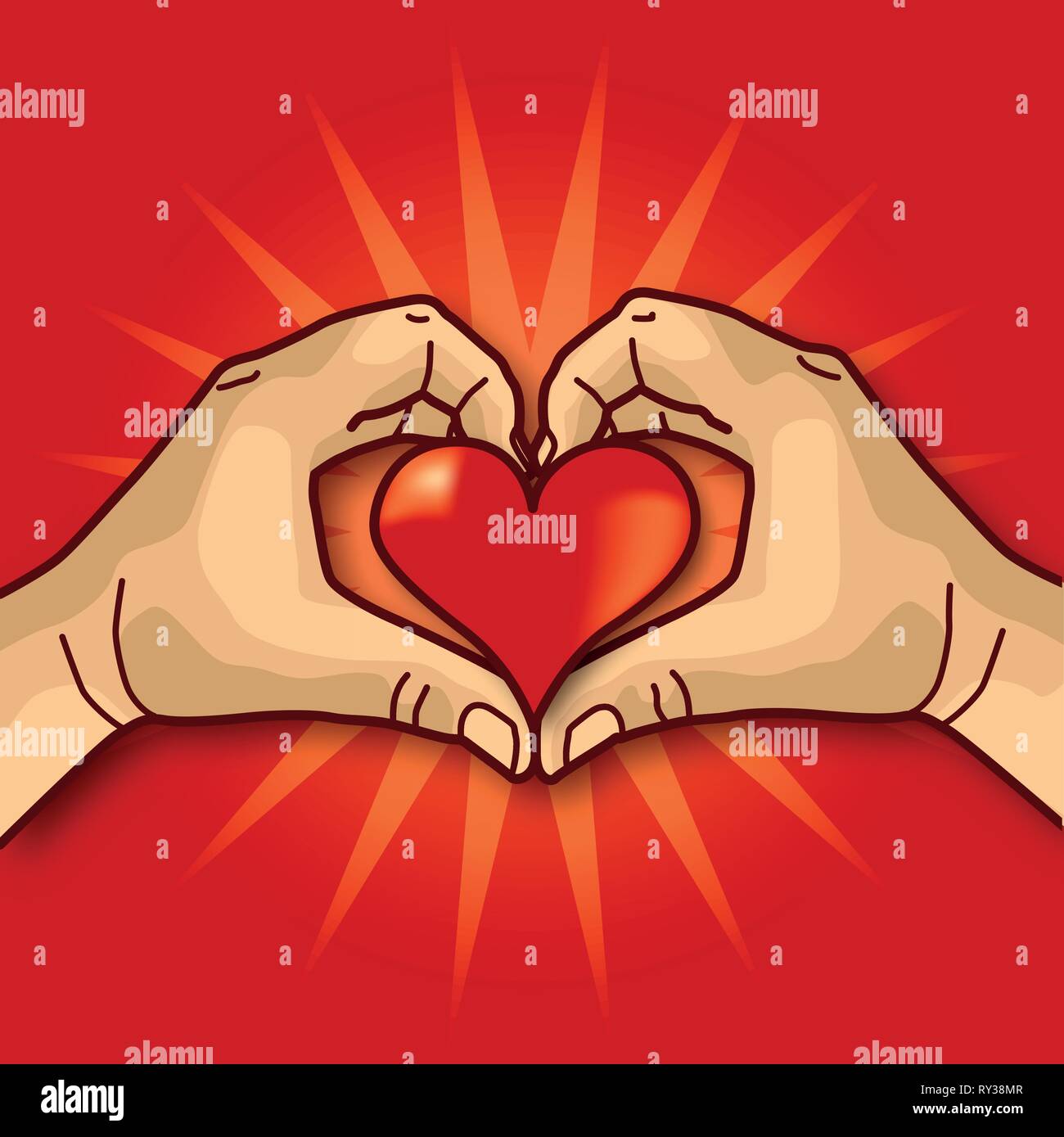Red rope in heart Stock Vector Images - Alamy