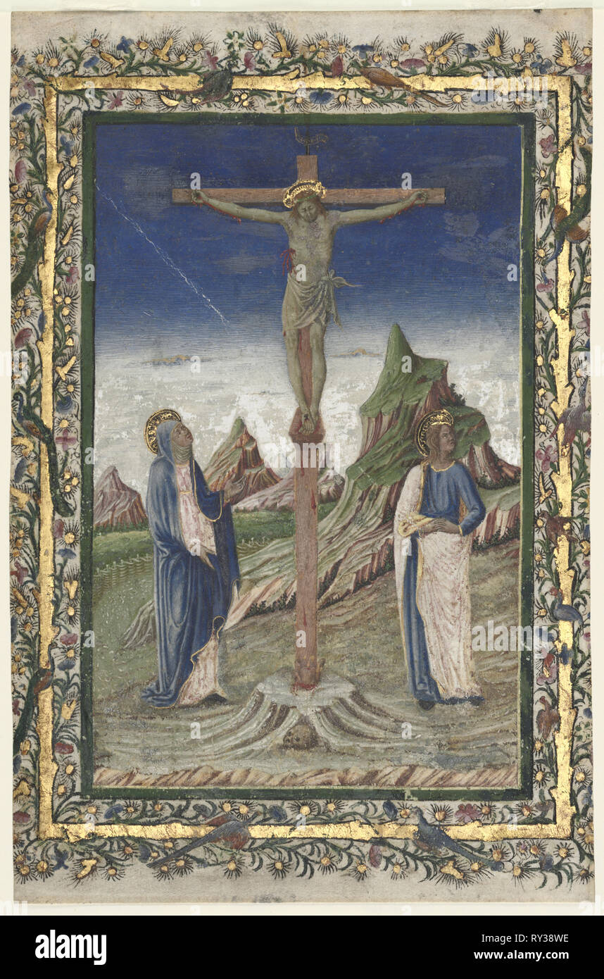 Single Leaf from a Missal: The Crucifixion, late 1400s. Italy, Venice, 15th century. Tempera and ...