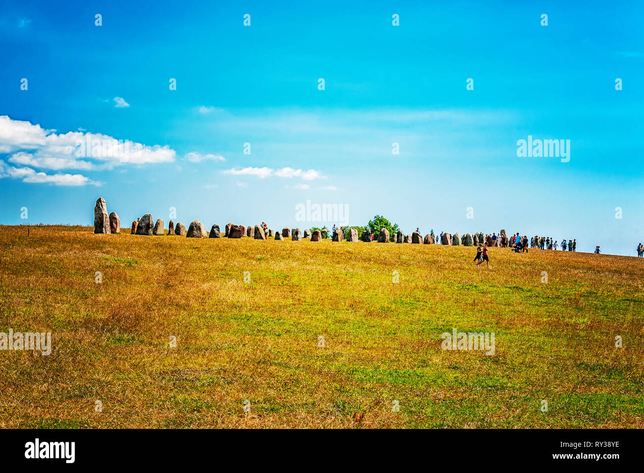 Sweden's most famous standing stones is arranged in the shape of a boat ...