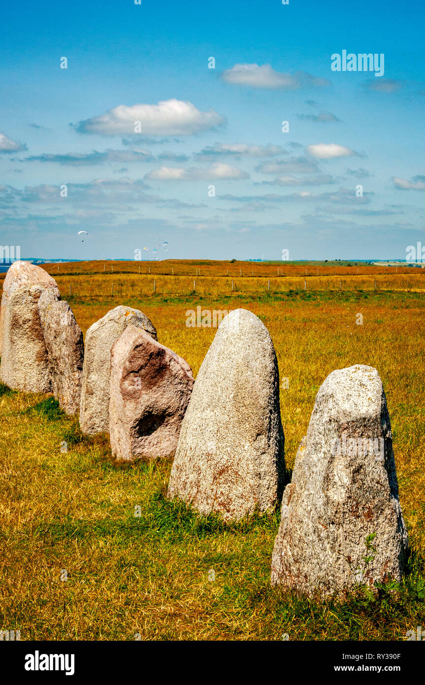 Sweden's most famous standing stones is arranged in the shape of a boat ...
