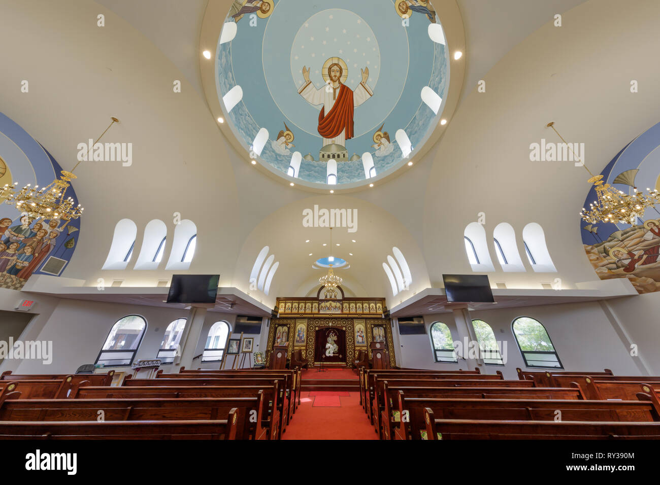 Campbell, California - March 10, 2019: Interior of St. George and St ...