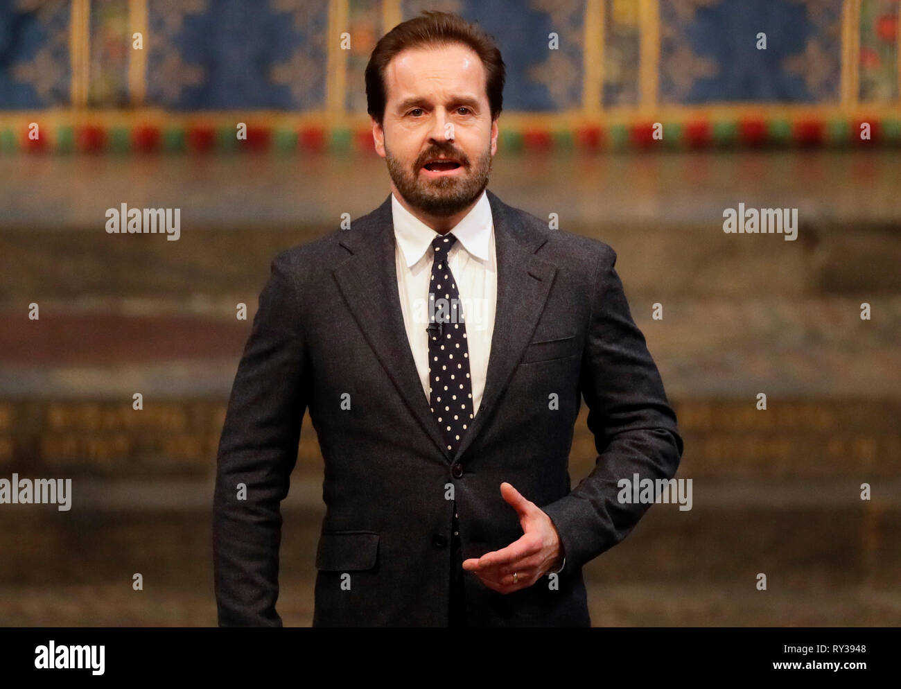 English tenor and actor Alfie Boe performs at the Commonwealth Service ...