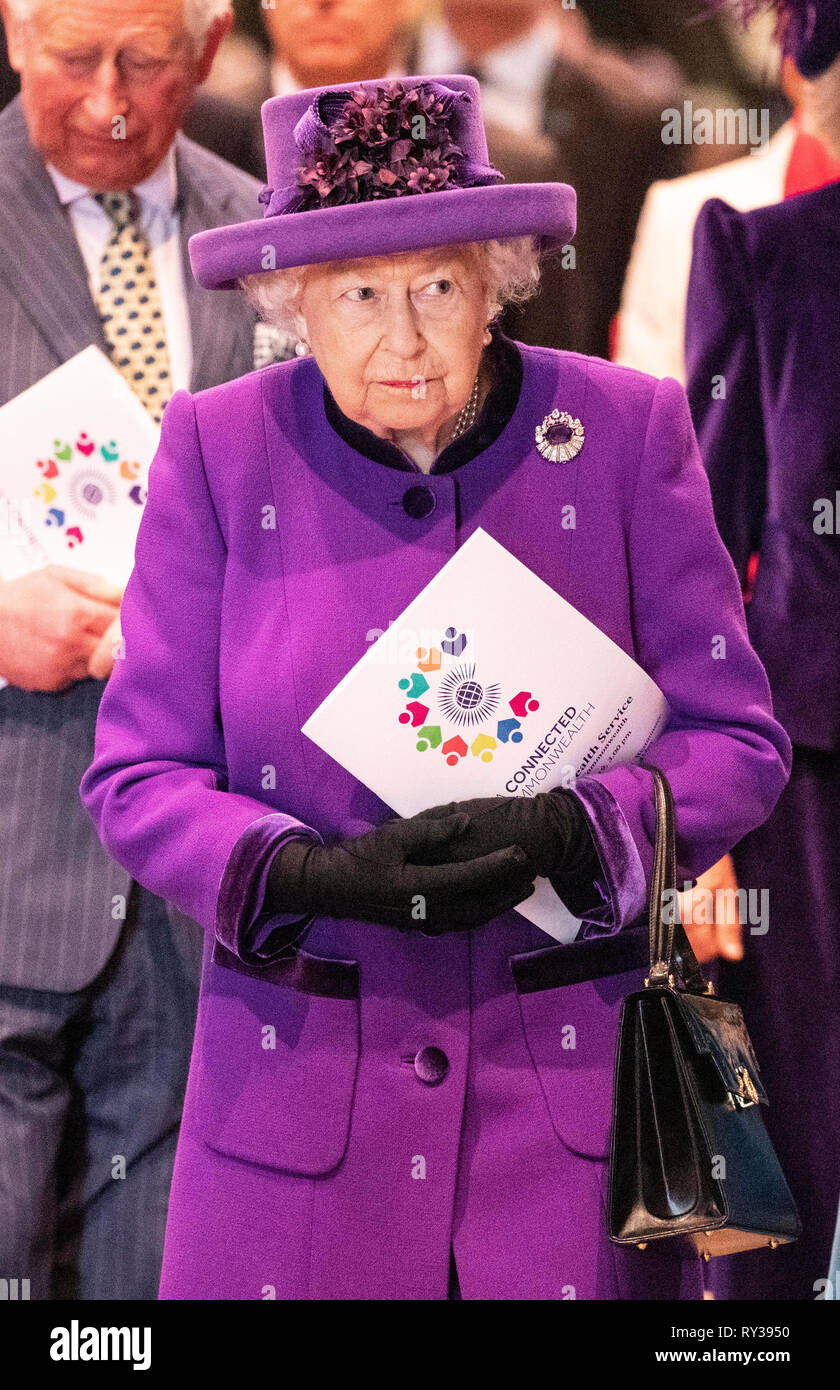 Queen Elizabeth II at the Commonwealth Service at Westminster Abbey ...