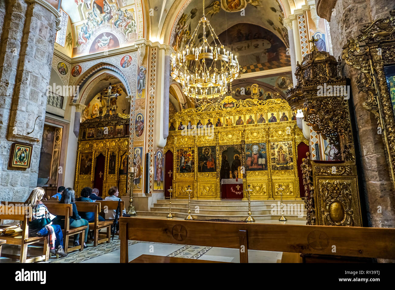 Beirut Saint George Greek Orthodox Cathedral Interior Iconostasis with ...