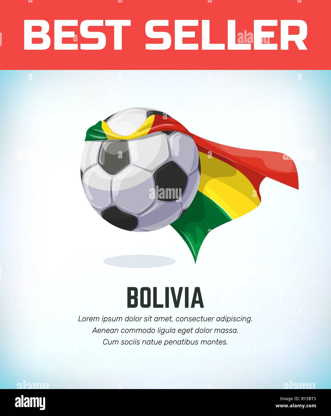 Bolivia football or soccer ball. Football national team. Vector ...