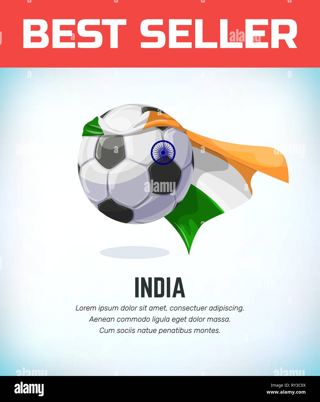 India football or soccer ball. Football national team. Vector ...