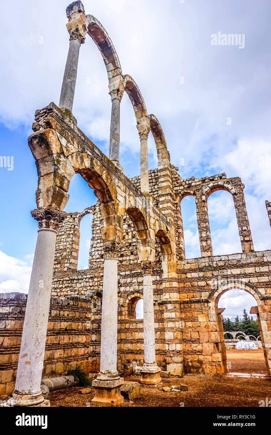 Anjar Citadel Historical Landmark Multi Level Arched Bows on Pillars ...