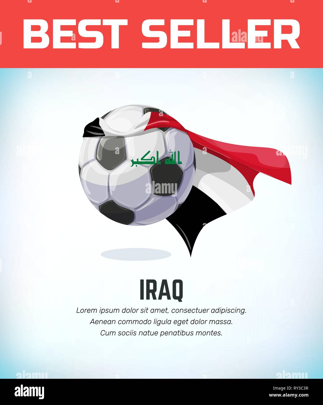 Iraq football or soccer ball. Football national team. Vector ...