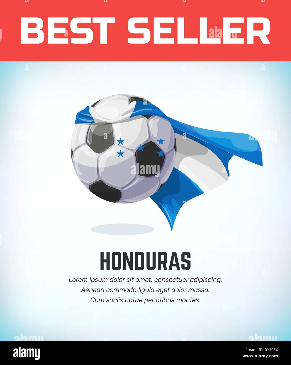 Honduras football or soccer ball. Football national team. Vector ...