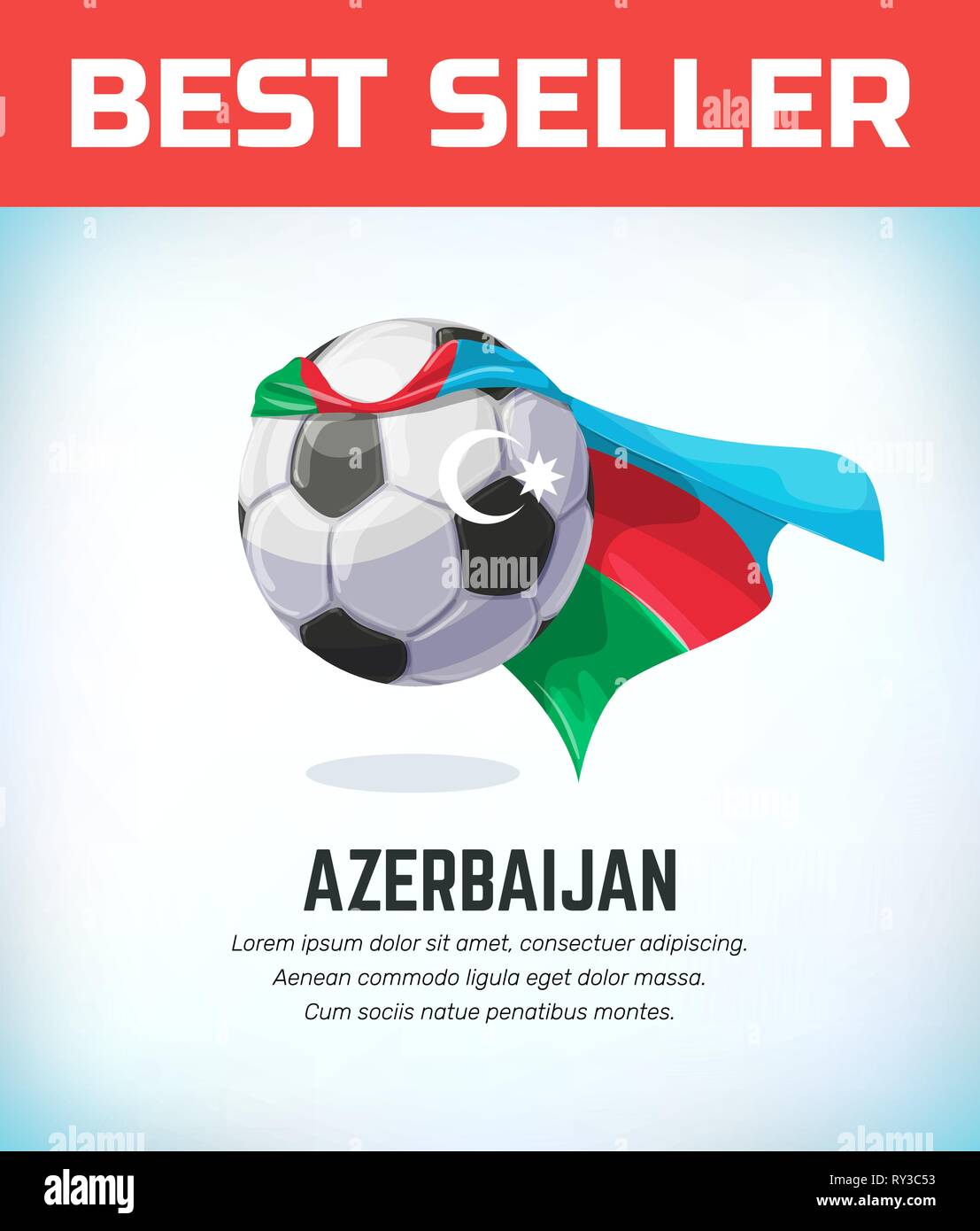 Azerbaijan football or soccer ball. Football national team. Vector ...