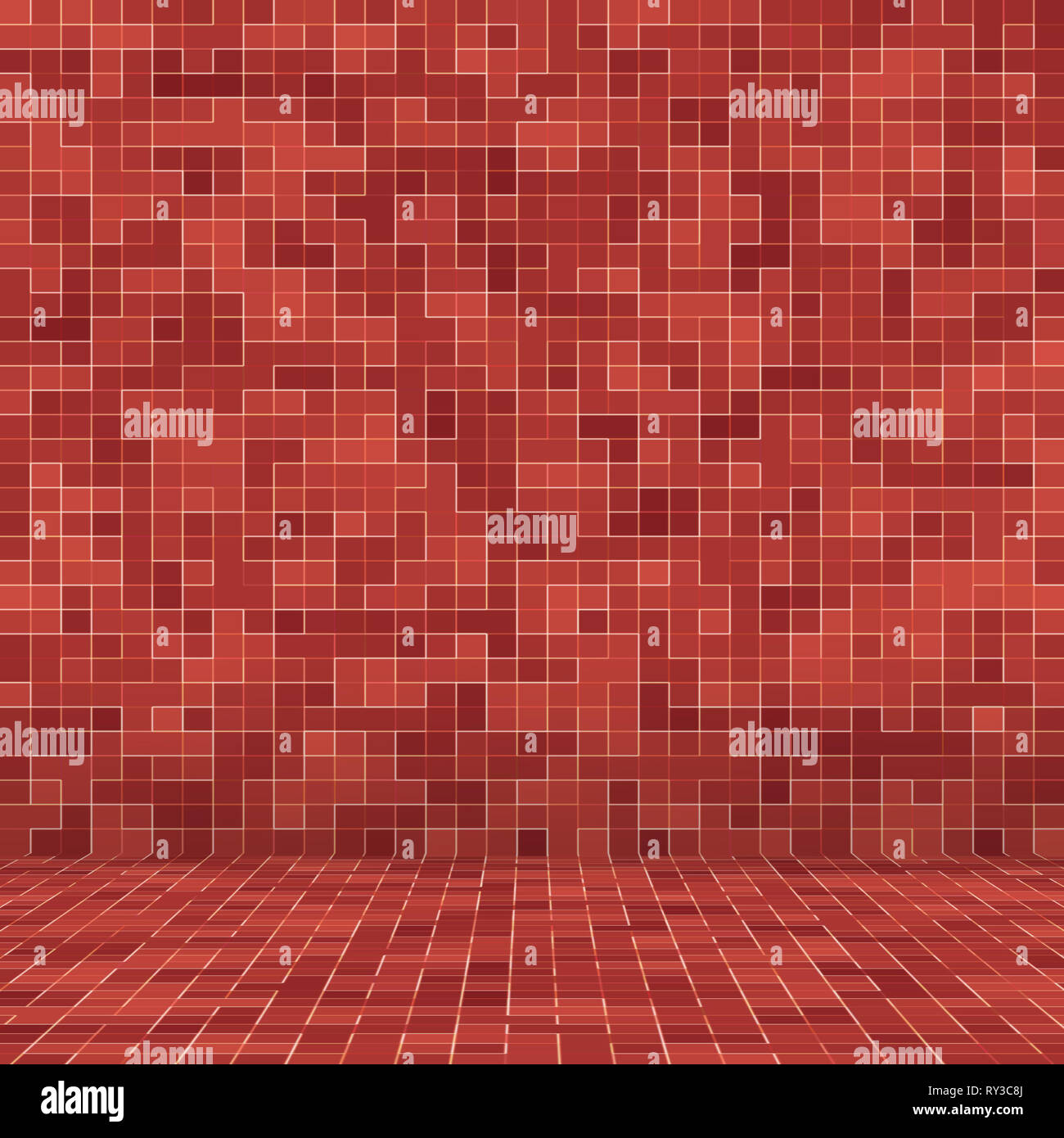 Red ceramic glass colorful tiles mosaic composition pattern background ...