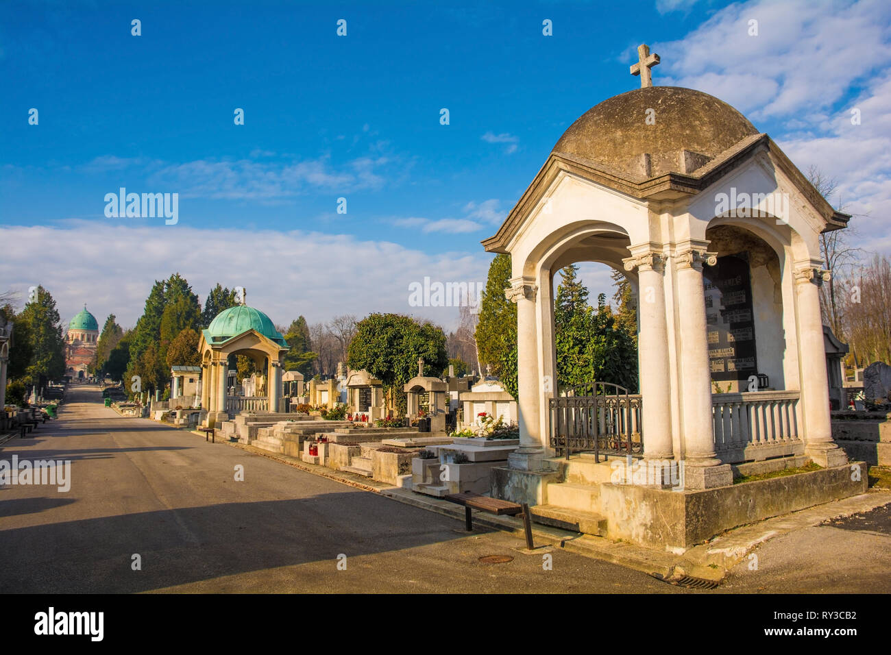 Zagreb, Croatia - December 30th 2018. The historic Mirogoj Cemetery in ...