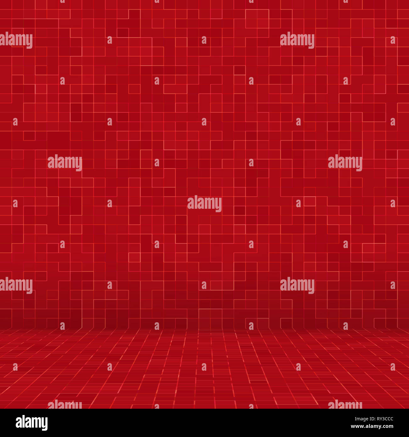Red ceramic glass colorful tiles mosaic composition pattern background ...