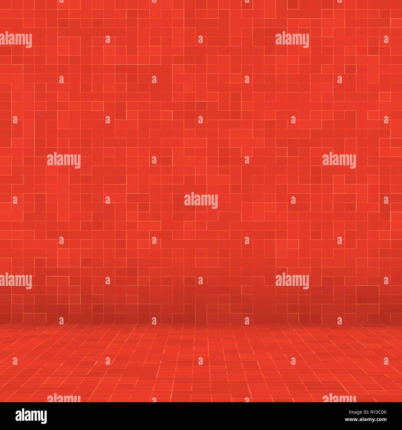 Red ceramic glass colorful tiles mosaic composition pattern background ...