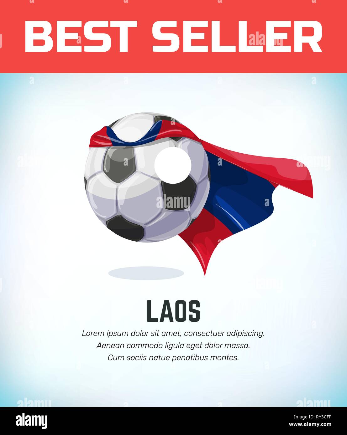 Laos football or soccer ball. Football national team. Vector ...