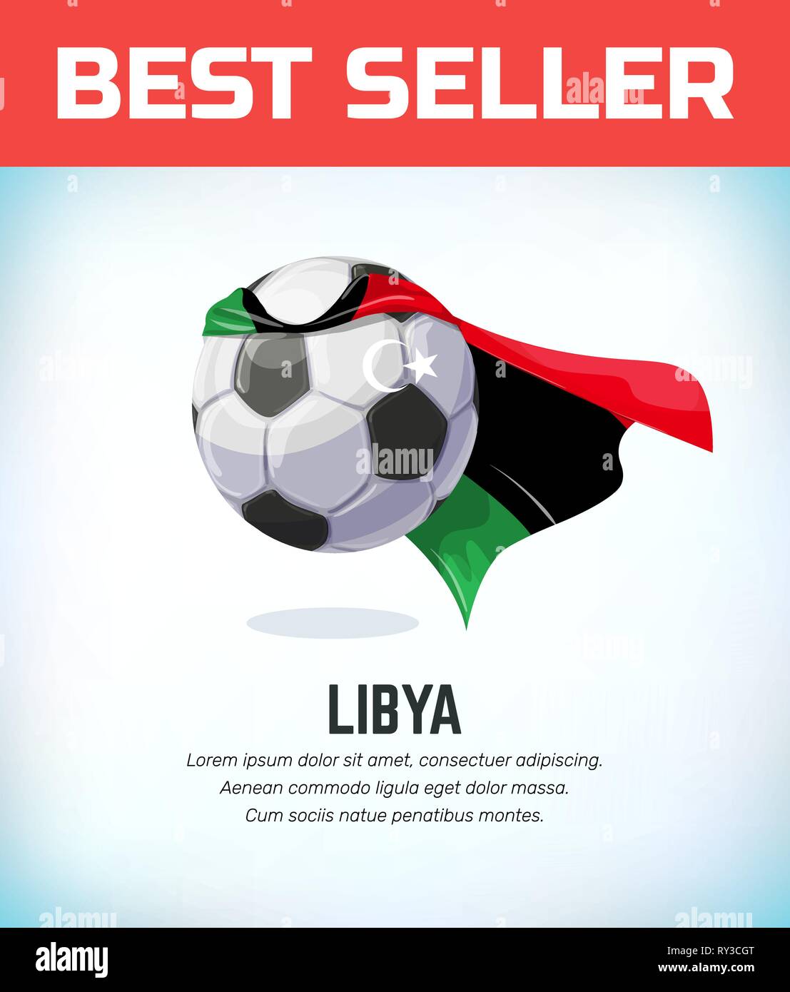 Libya football or soccer ball. Football national team. Vector illustration Stock Vector Image ...