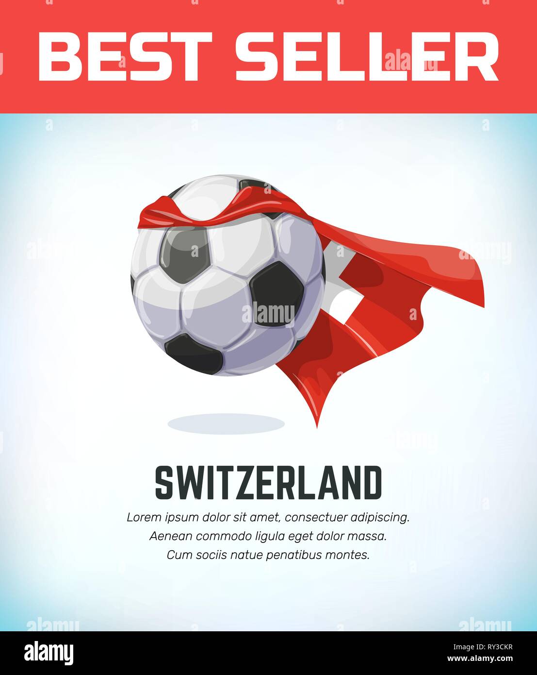 Switzerland football or soccer ball. Football national team. Vector ...