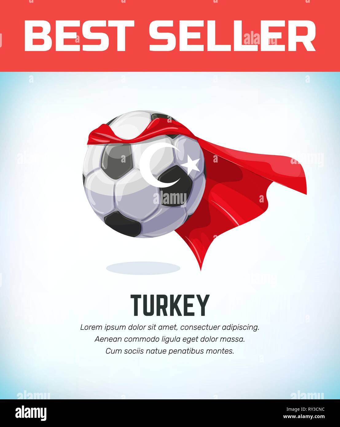 Turkey football or soccer ball. Football national team. Vector ...