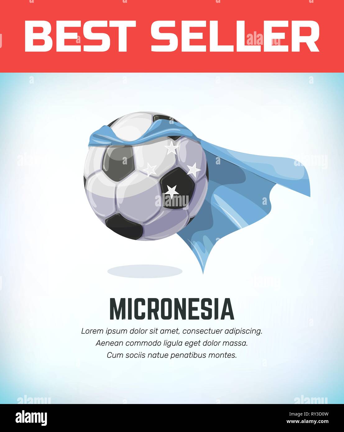 Micronesia football or soccer ball. Football national team. Vector ...
